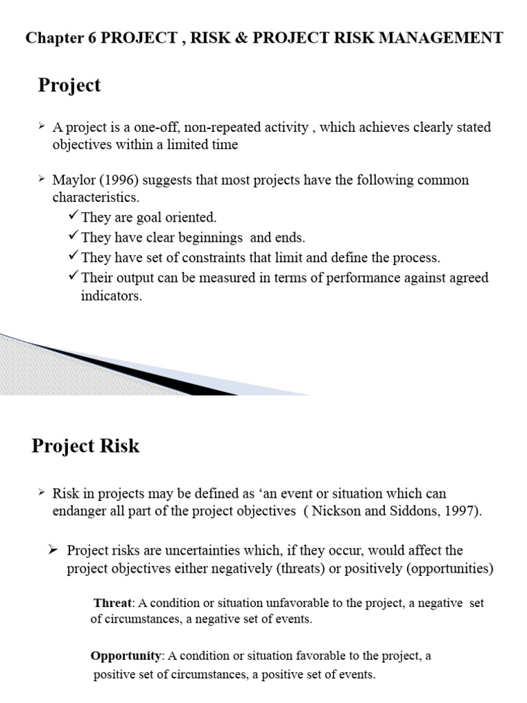 Chapter 2 - Looking at Projects RISK | PDF | Risk | Risk Management