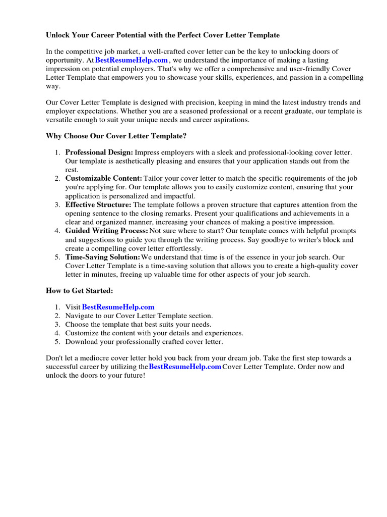 Effective Cover Letter Template Guide | PDF | Academic Publishing ...