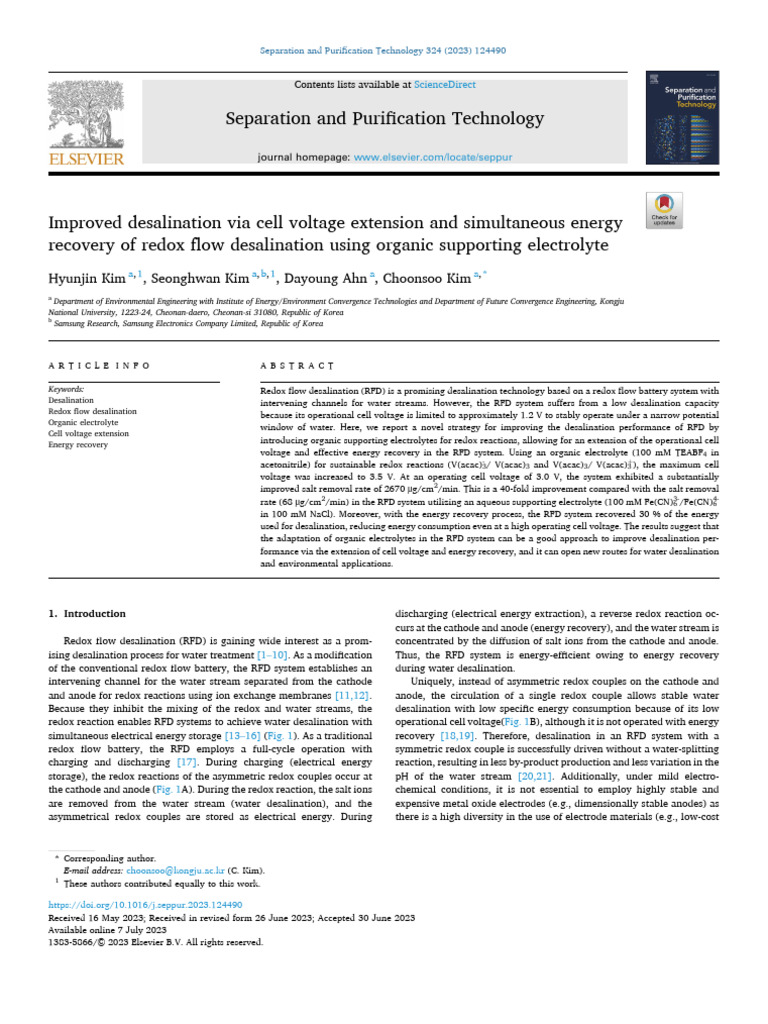 2023 - Improved Desalination Via Cell Voltage Extension and ... 2023 - Improved Desalination Via Cell Voltage Extension and ...