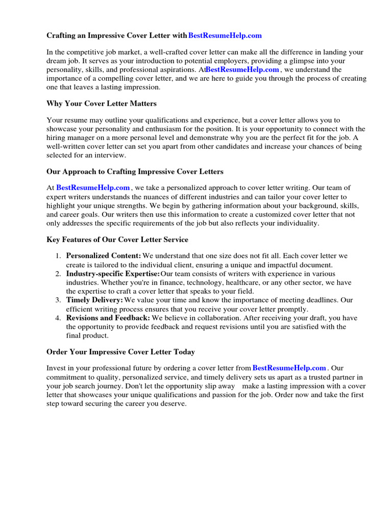 Impressive Cover Letter | PDF | Résumé | Employment