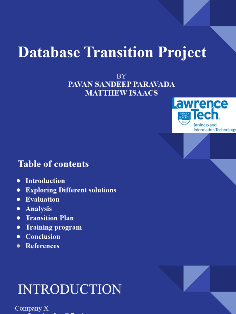 Database Transition DRAFT | PDF | Databases | My Sql