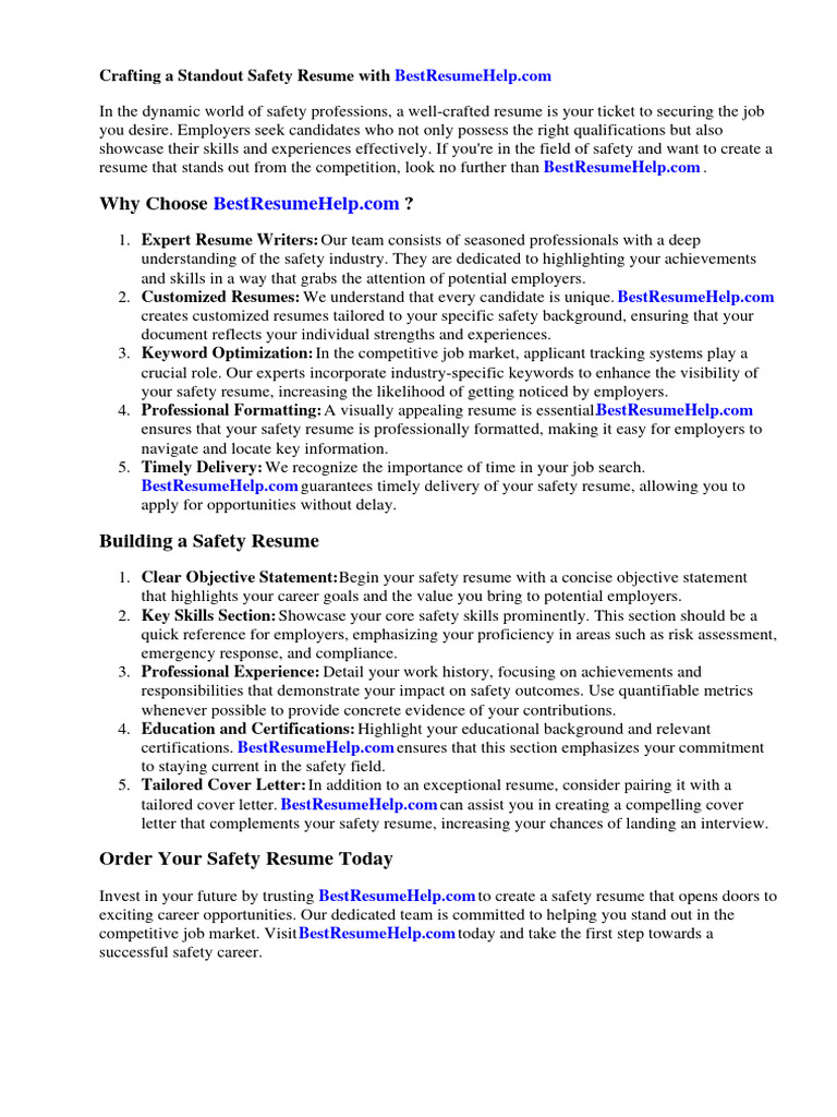 Safety Resume | PDF | Safety | Occupational Safety And Health