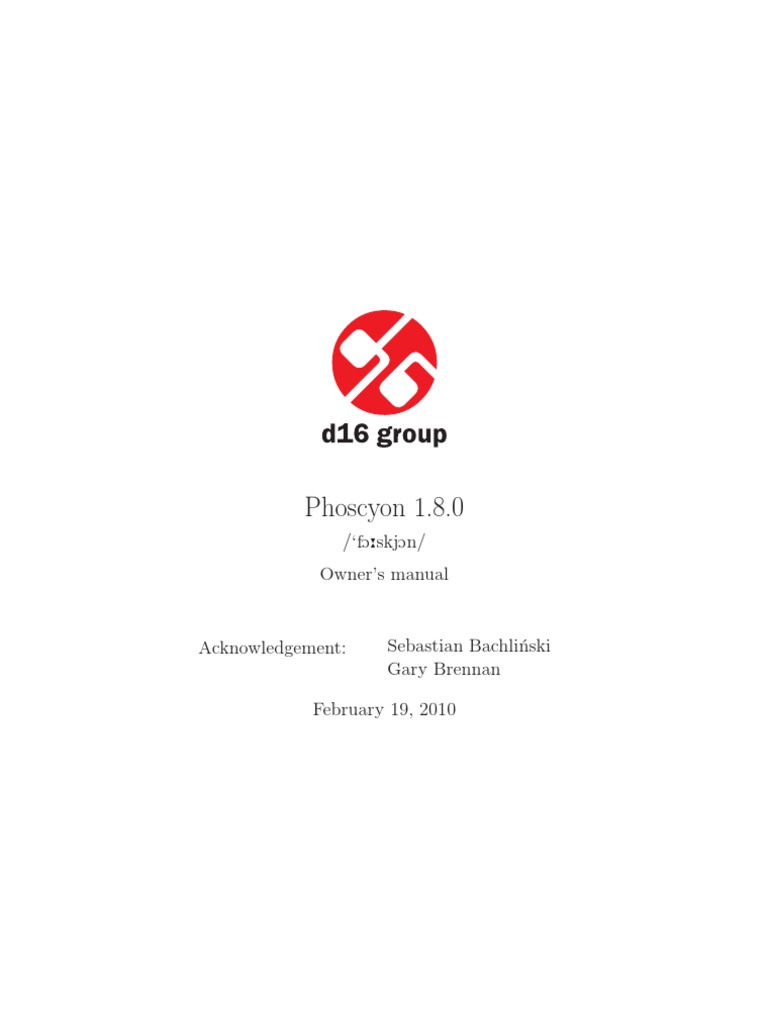 Phoscyon Manual en | PDF | Synthesizer | Low Pass Filter