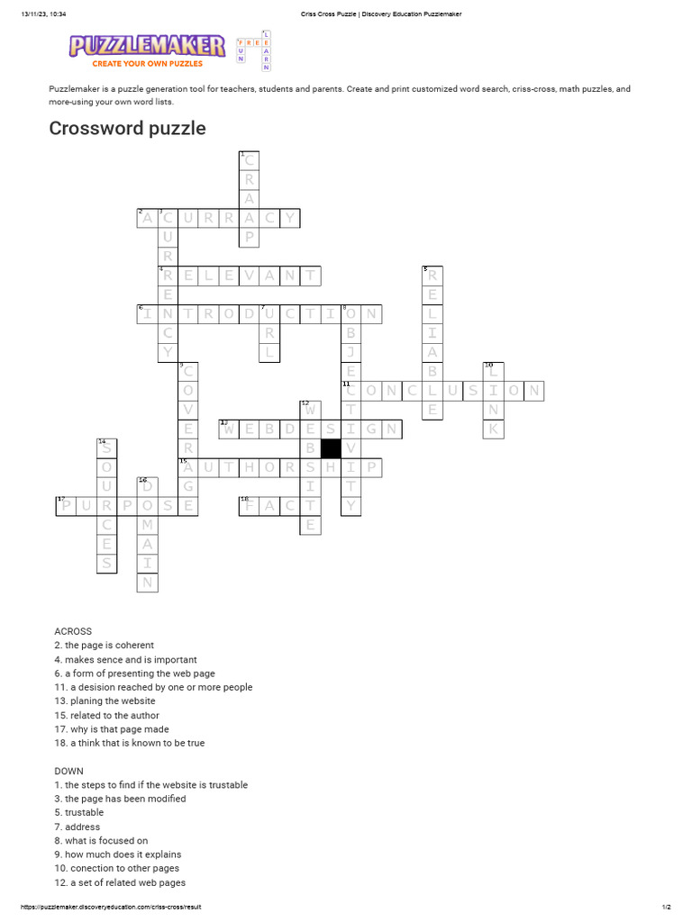 Crossword Puzzle | PDF | Wellness