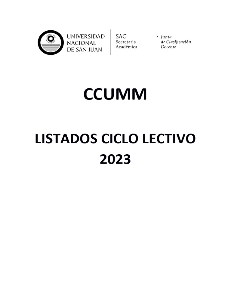 Listados Docentes CCUM 2023 | PDF | Aprendizaje