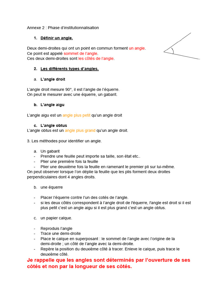 Types et mesures des angles en géométrie | PDF | Angle | Mesure géométrique