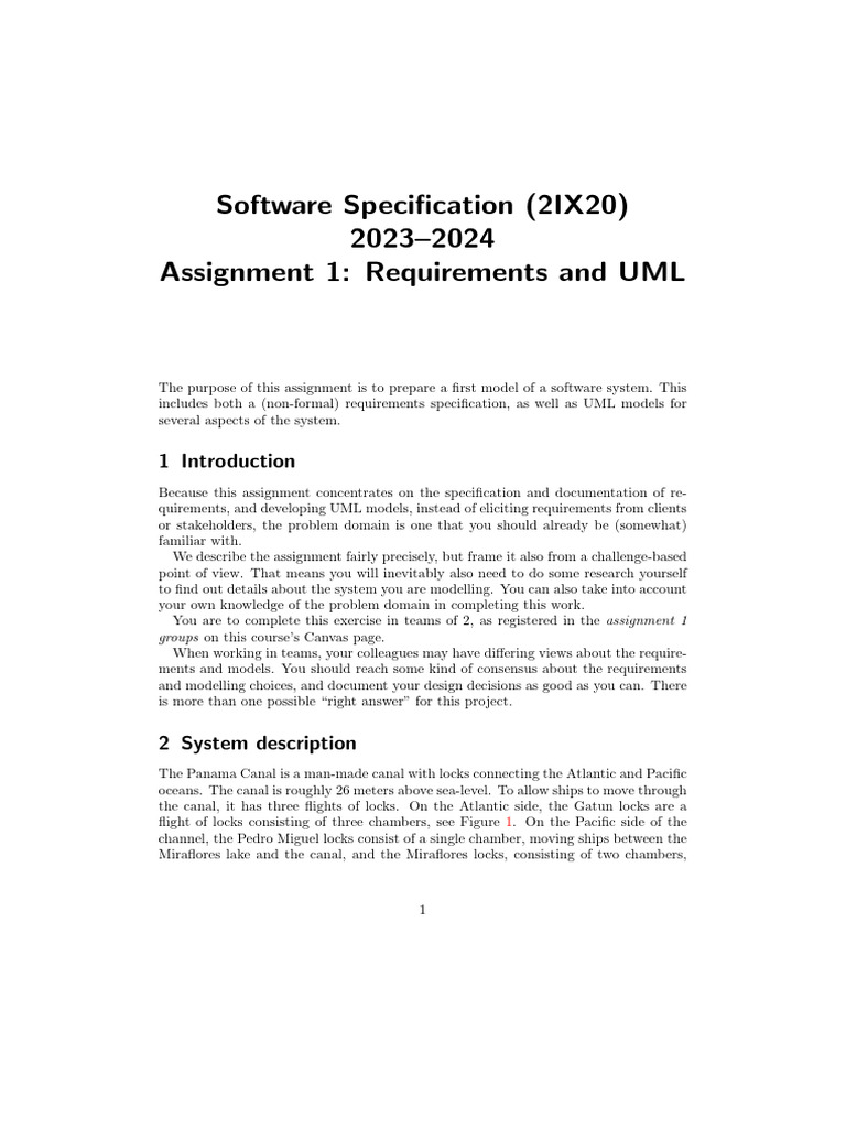 assignment_informal_specification (1) | PDF | Use Case