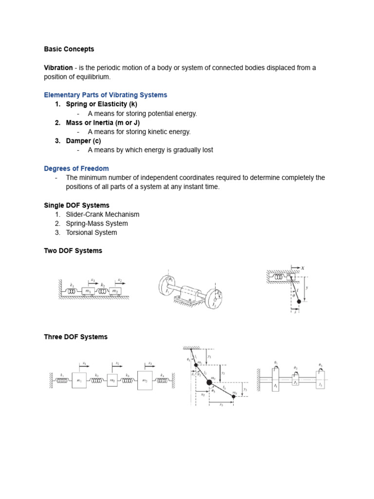 Basics of Vibration Systems | PDF