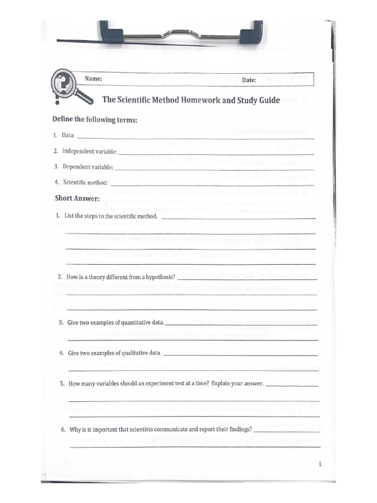 Jayleen Pacheco - The Scientific Method Homework and Study Guide | PDF