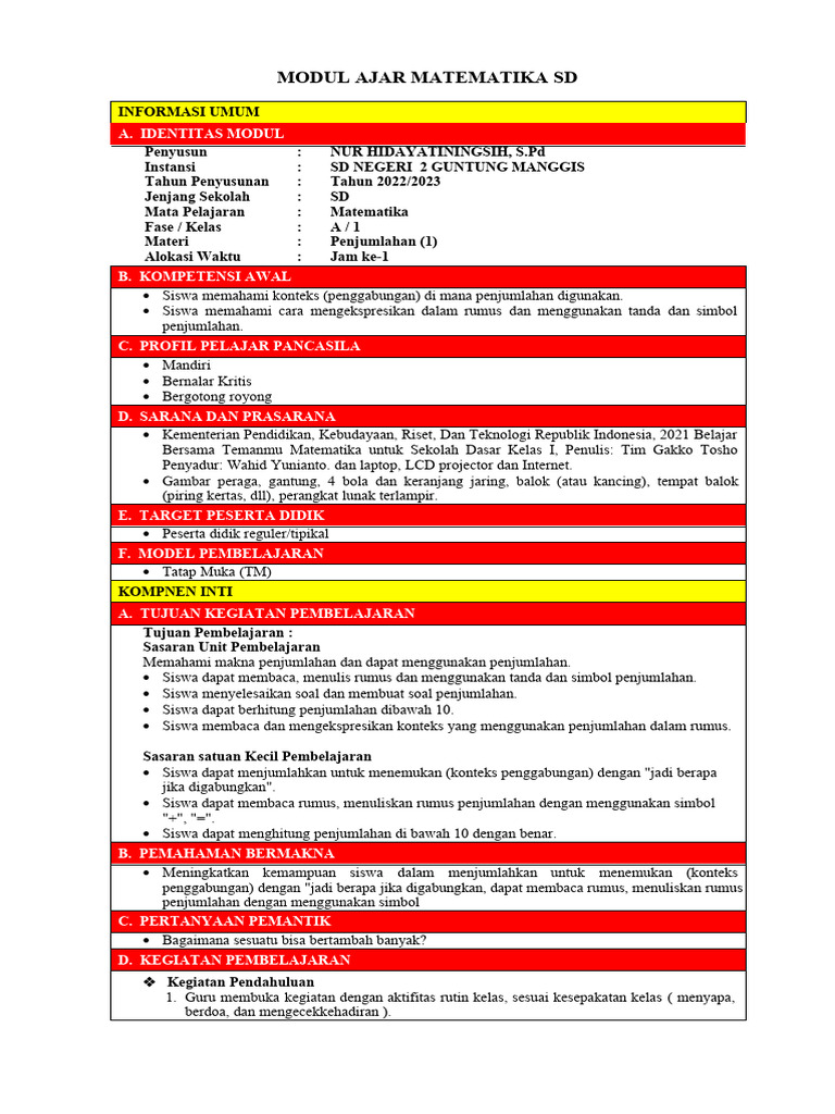 Modul Ajar | PDF | Seni & Disiplin Bahasa