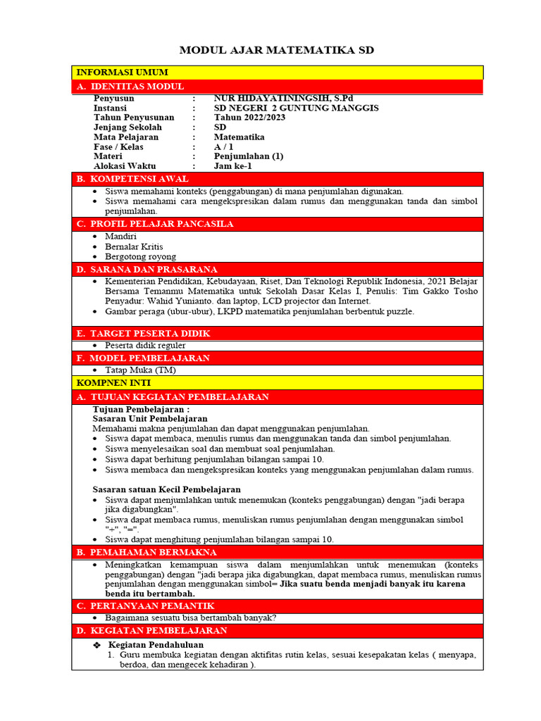 MODUL AJAR Fix | PDF