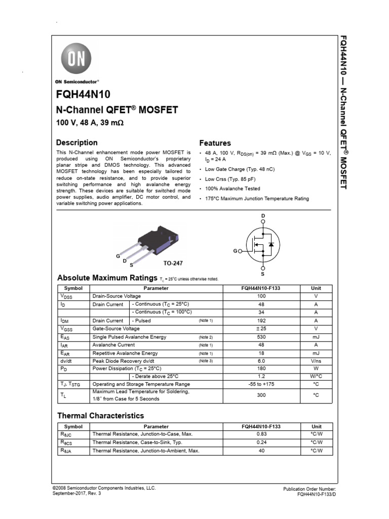 Data Sheet | PDF | Field Effect Transistor | Mosfet