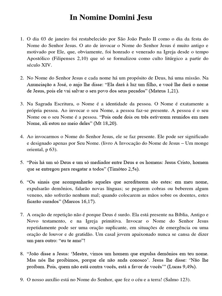 Terço Poderoso de Livramento (In Nomine Domini Jesu - CELEBRAÇÃO) | PDF ...