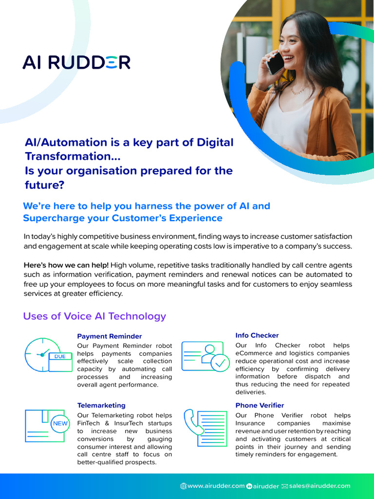AI Rudder_Brochure | PDF | Automation | Call Centre