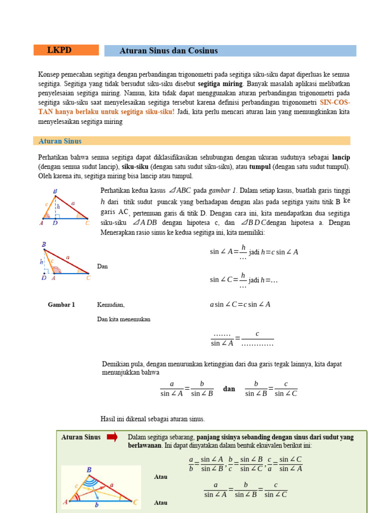 Trigonometry 085 - Section t5 The Law of Sines and Cosines and Its Applications | PDF | Metode ...