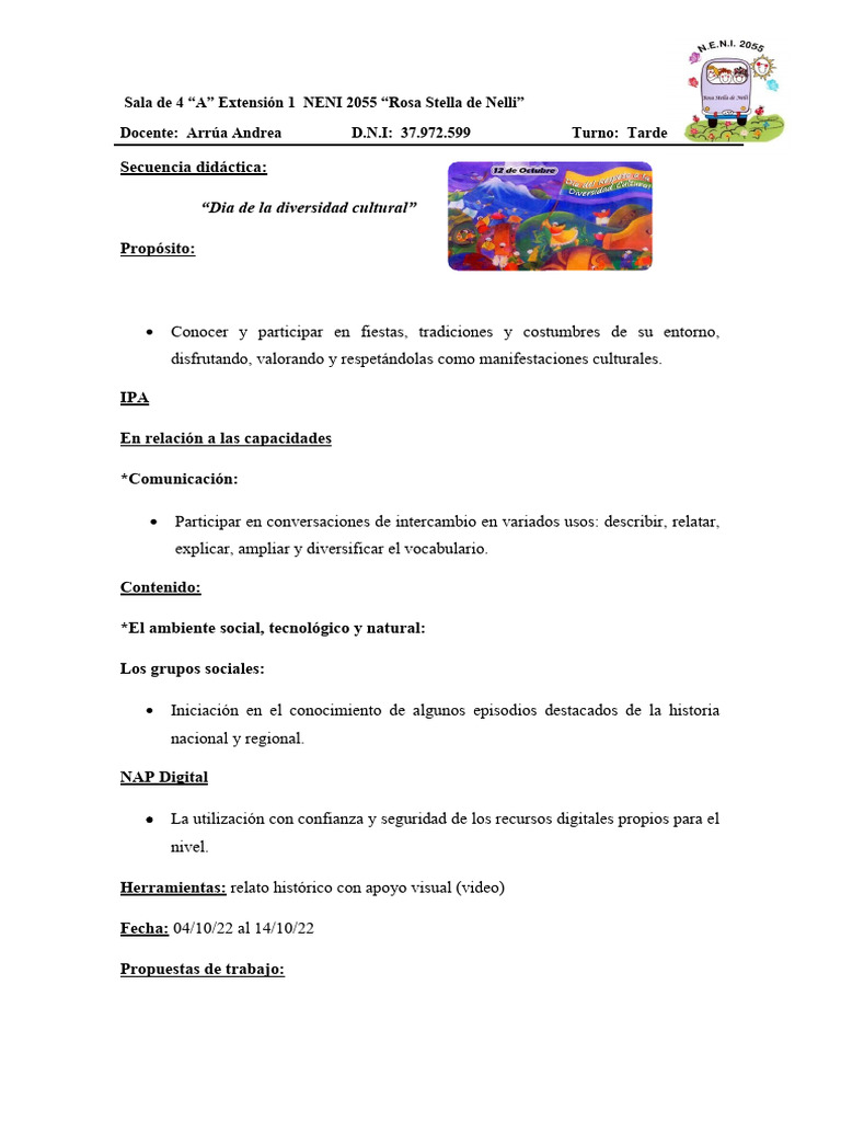 Secuencia Diversidad Cultural | PDF | Estudios de idiomas extranjeros