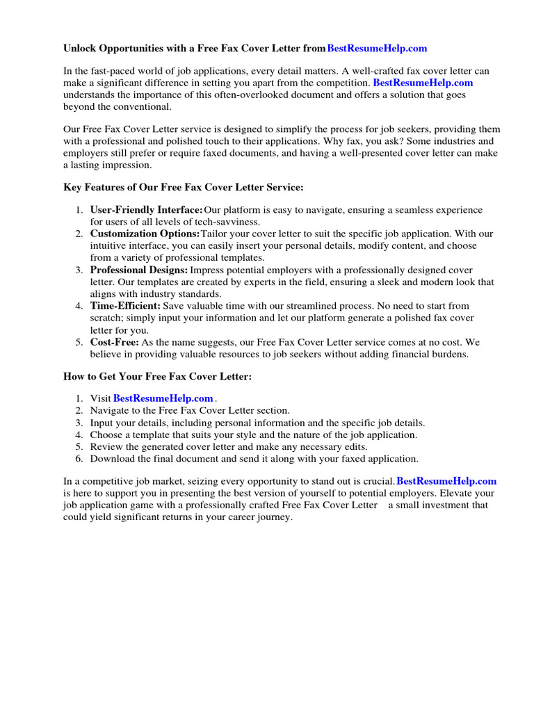 Free Fax Cover Letter Examples | Download Free PDF | Fax | Information