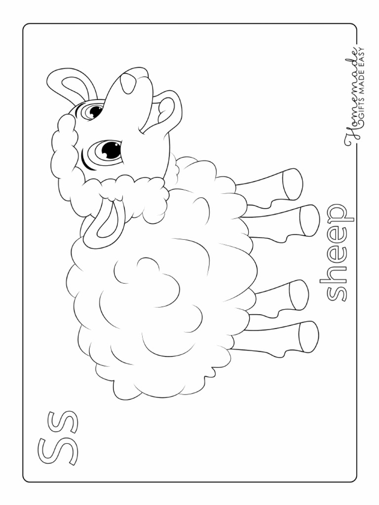 Spring Coloring Pages Cartoon Sheep Cute | PDF
