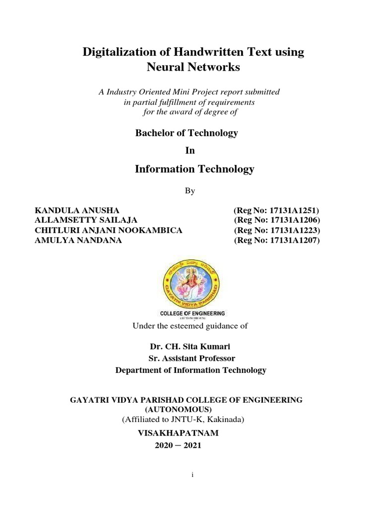 Final Finaldoc | PDF | Artificial Neural Network | Optical Character Recognition