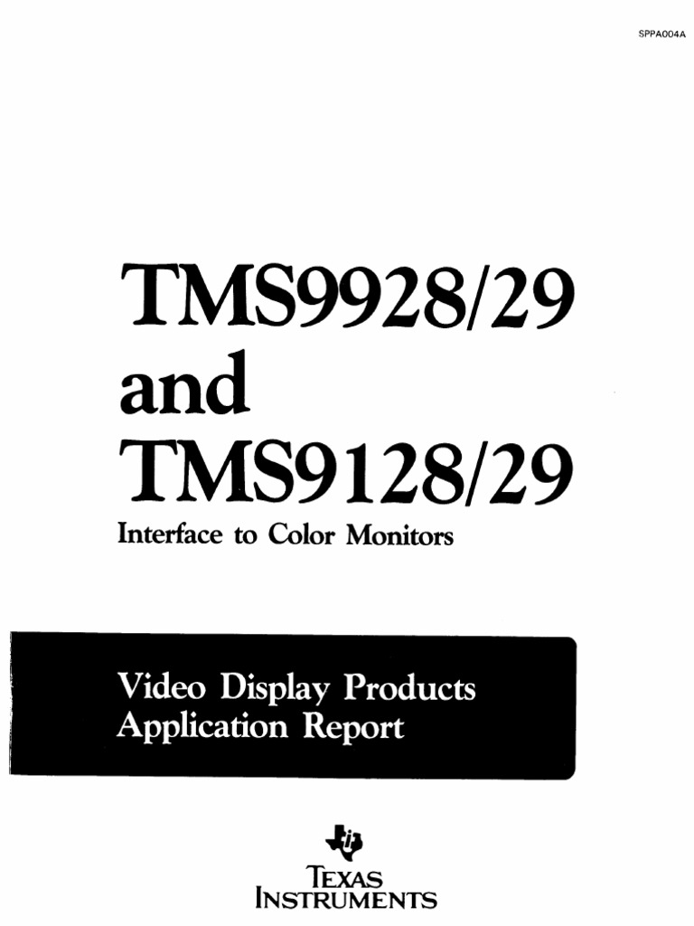 TMS9928/29 and TMS9128/29 Interface to Color Monitors | PDF