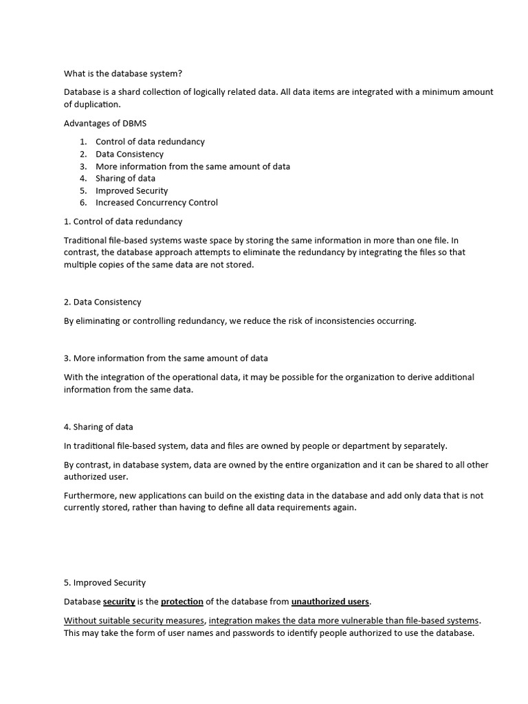 NCC DBMS Definition Notes | PDF | Databases | Information Technology