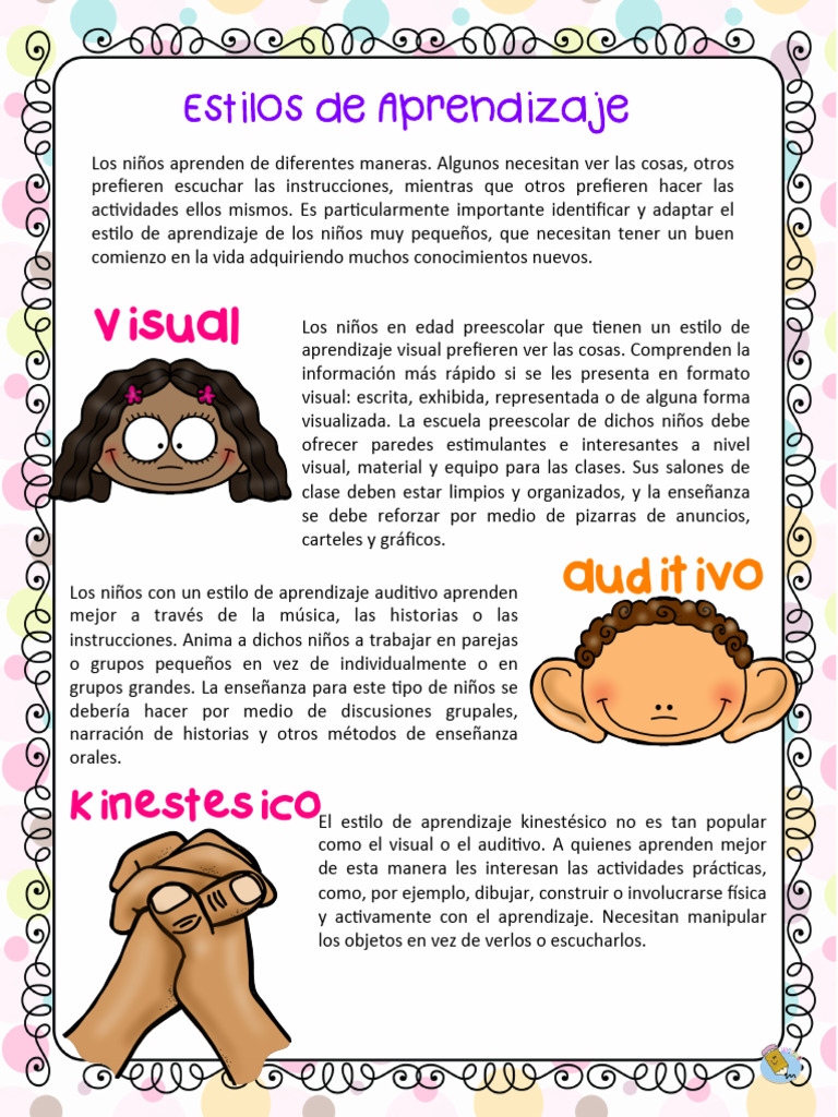 Estilos de Aprendizaje | PDF | Aprendizaje | Educación de la primera infancia