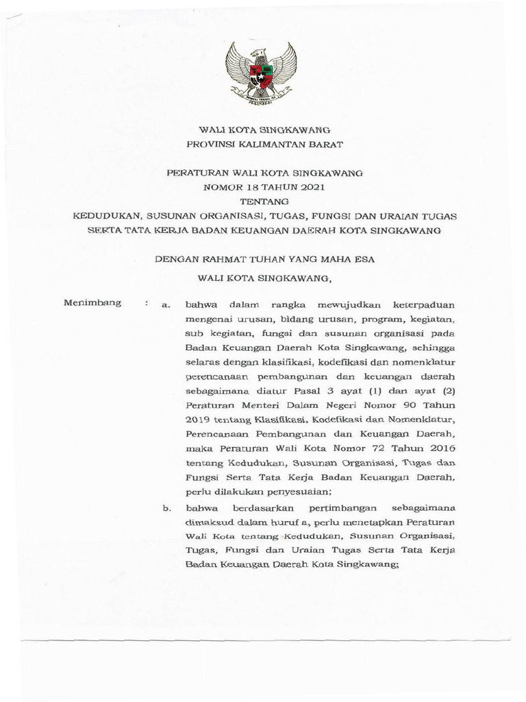 PERWA - 018 2021 Ocr | PDF