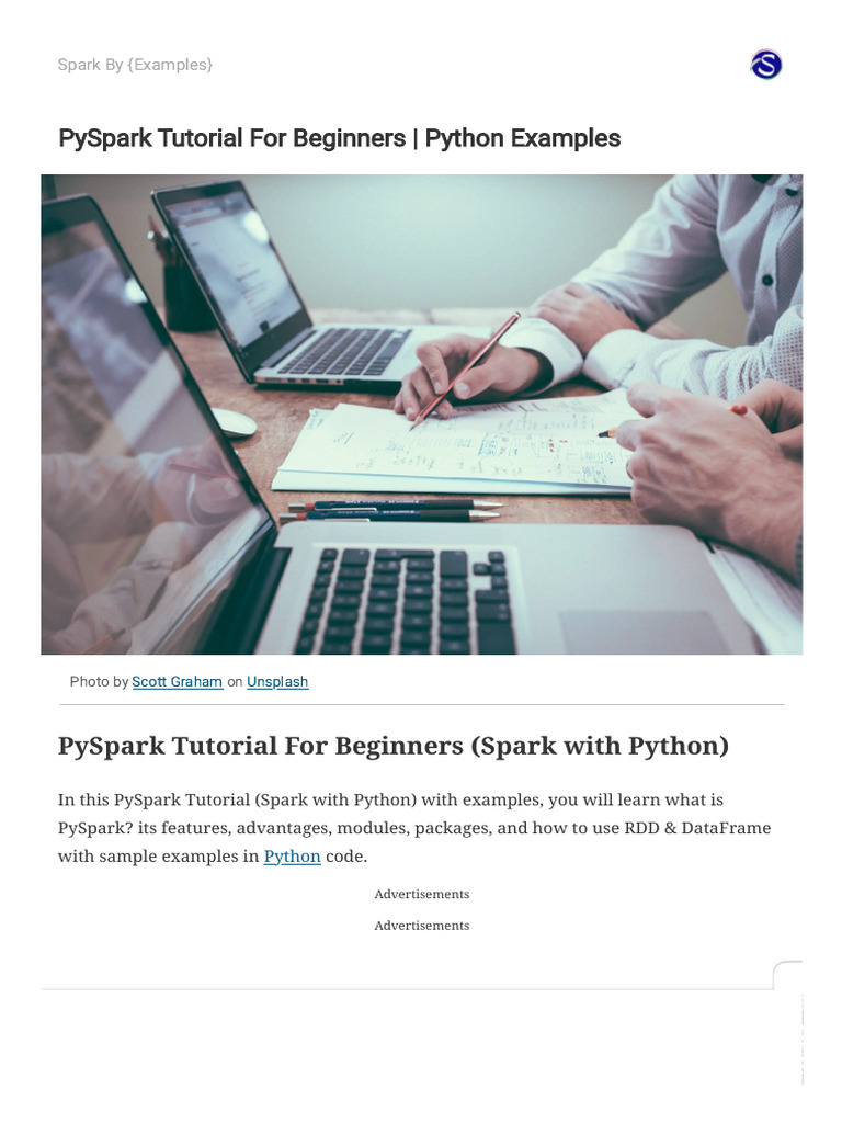 PySpark Tutorial For Beginners - Python Examples - Spark by (Examples ... PySpark Tutorial For Beginners - Python Examples - Spark by (Examples ...