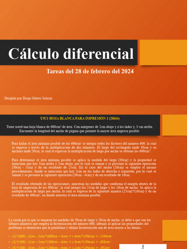 Tareas Del 28 de Febrero Del 2024 | Descargar gratis PDF | Derivado ...