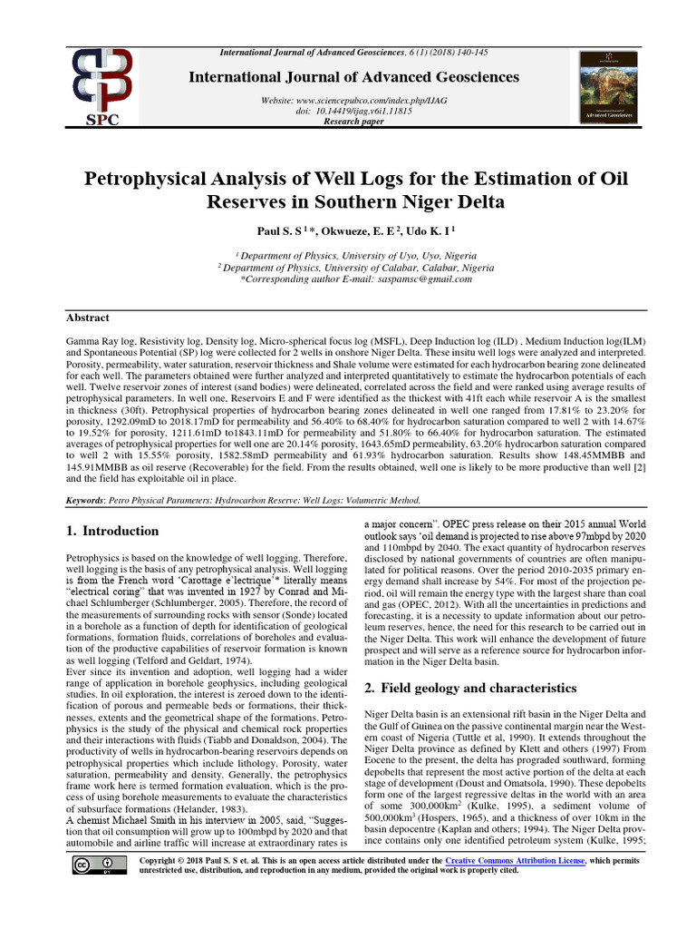 Petrophysical Analysis of Well Logs For | Download Free PDF | Petroleum ...