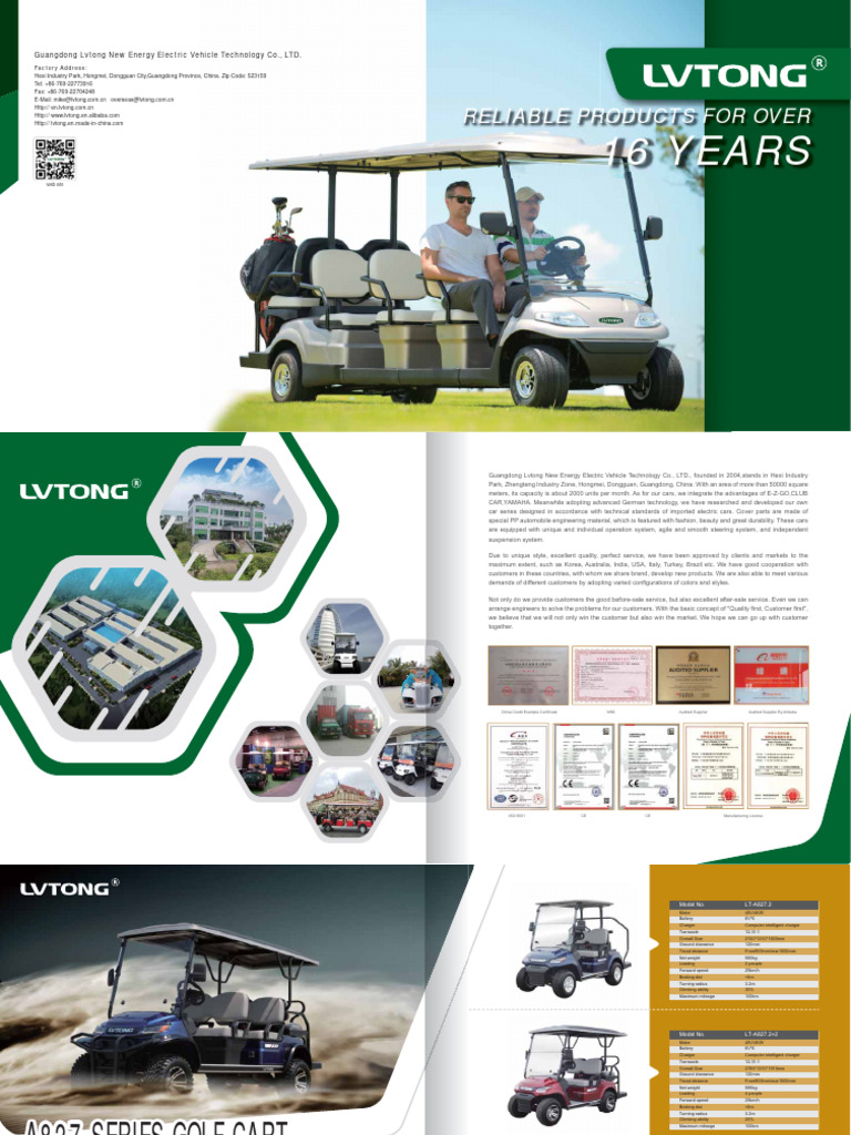 Lvtong Golf Cart Product Catalog | PDF