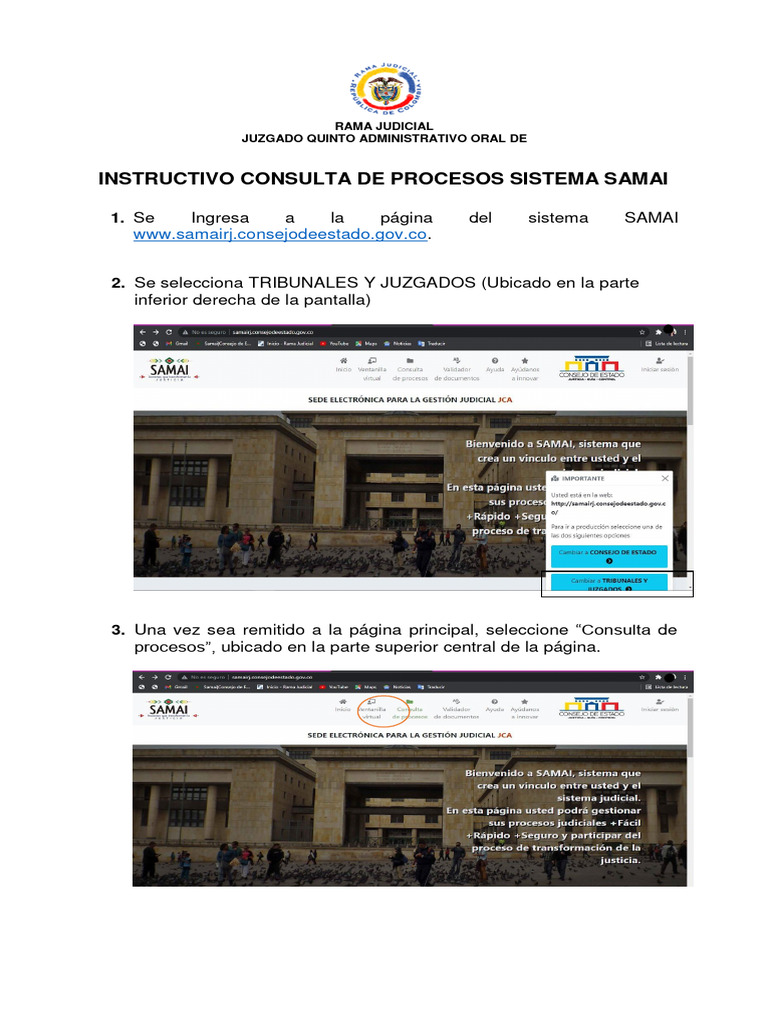 Instructivo Consulta de Procesos Por Usuarios - Sistema Samai | Descargar gratis PDF | Informática