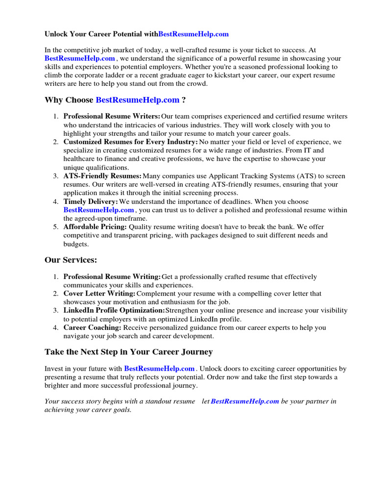 Optimize Your Resume with BestResumeHelp | PDF