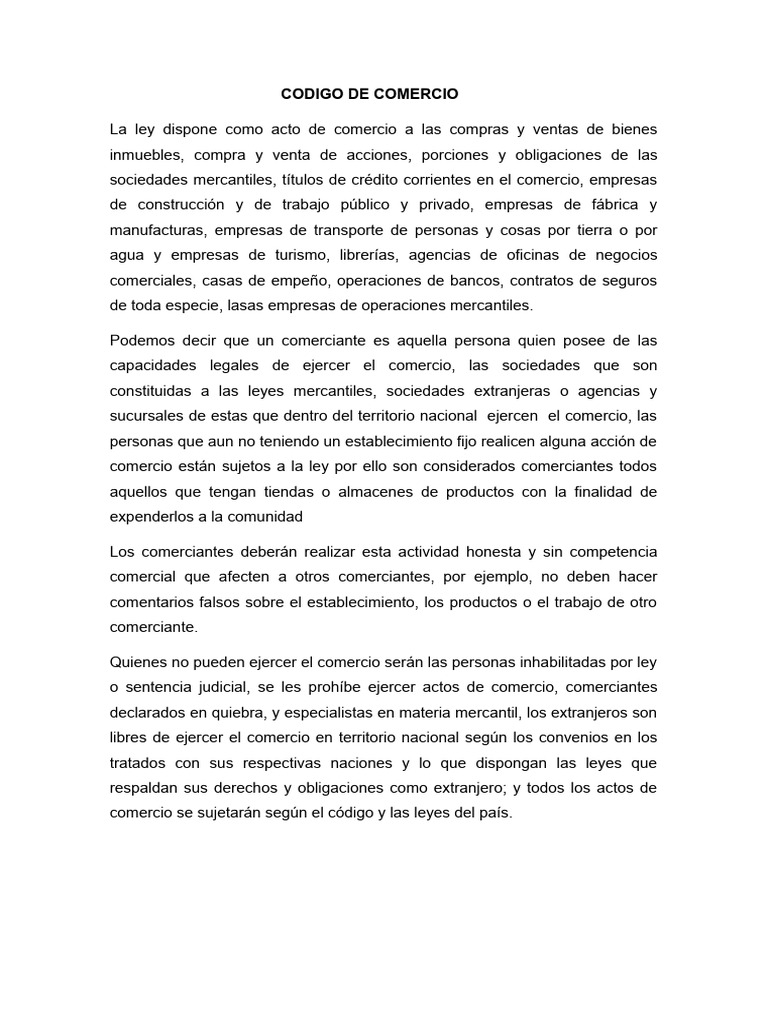Código de Comercio y Sociedades | PDF | Comercio | Sociedad de ...
