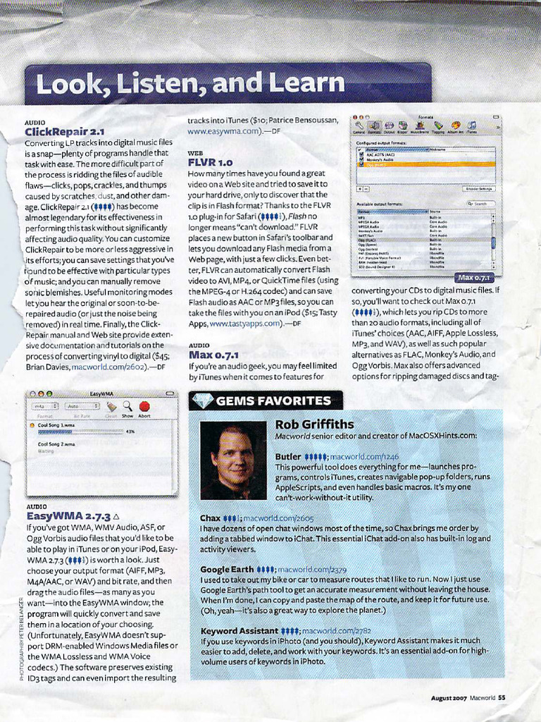 MacWorld 8.07 Audio | PDF