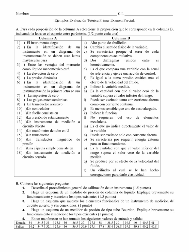 1er Parcial Ejercicios y Preguntas - 1P - I - Ejercicios - Preguntas | PDF