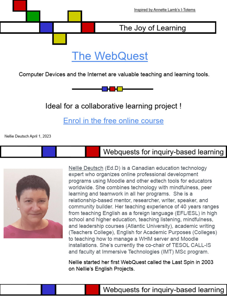 WebQuests For Inquiry-Based Learning - Introduction | PDF | Educational ...