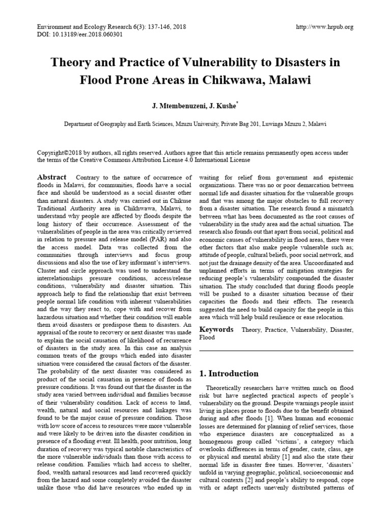 Theory and Practice of Vulnerability To | PDF | Flood | Hazards