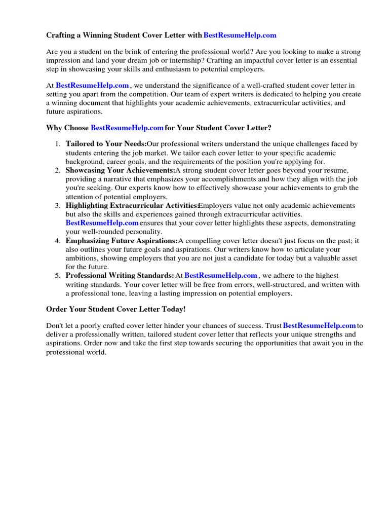 Student Cover Letter Examples Uk | PDF | Résumé | Internship