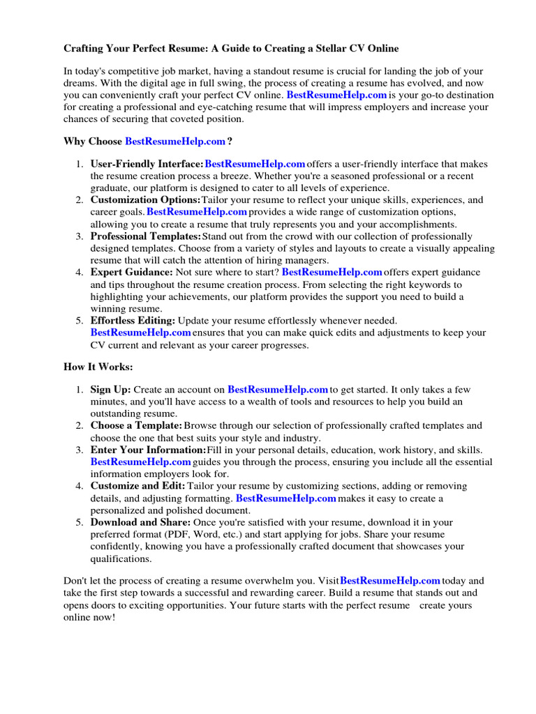 Create Resume Online | PDF | Résumé | Computing