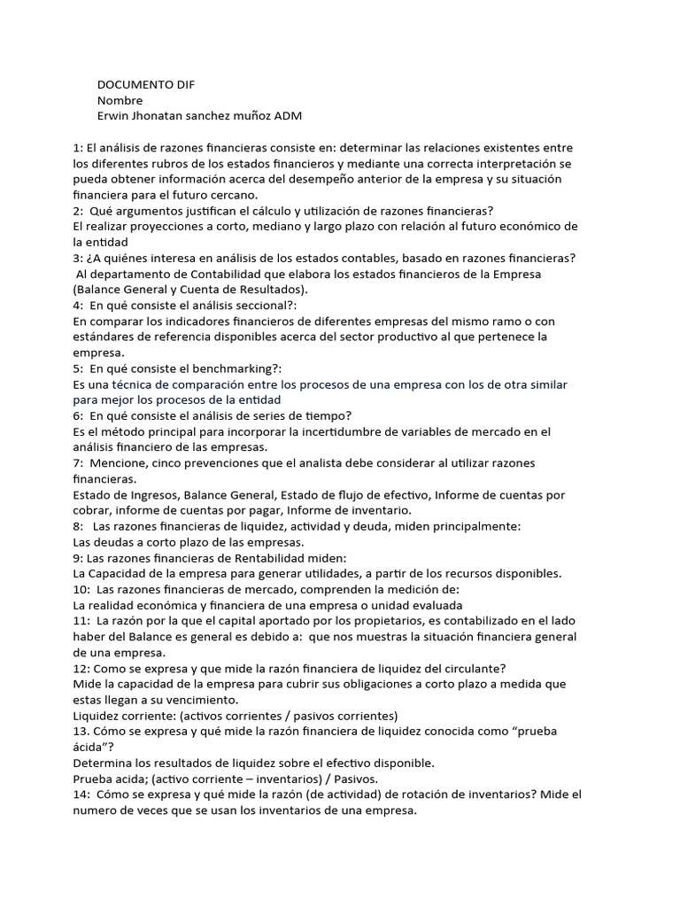 DOCUMENTO DIF - docxXXXXX | PDF | Rentabilidad sobre recursos propios | Compartir (Finanzas)