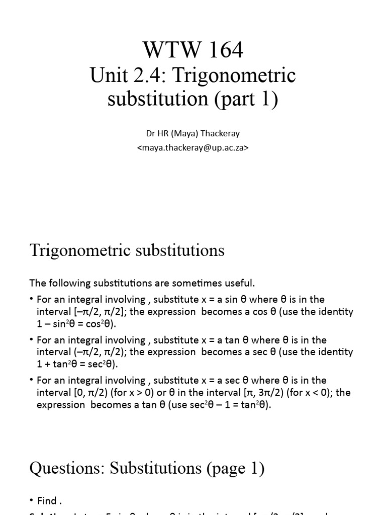 Unit 2 PT 4 Trig Sub Part 1 | PDF | Geometry | Mathematical Concepts