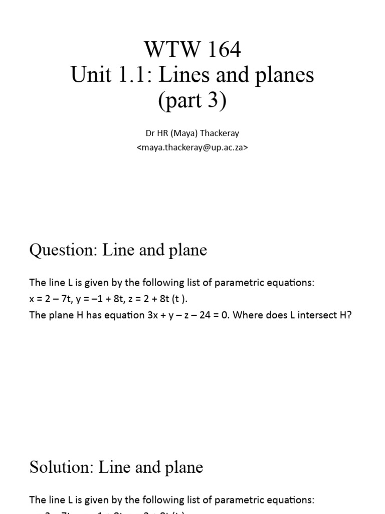 Unit 1 PT 1 Lines Planes Part 3 | Download Free PDF | Equations ... Unit 1 PT 1 Lines Planes Part 3 | Download Free PDF | Equations ...