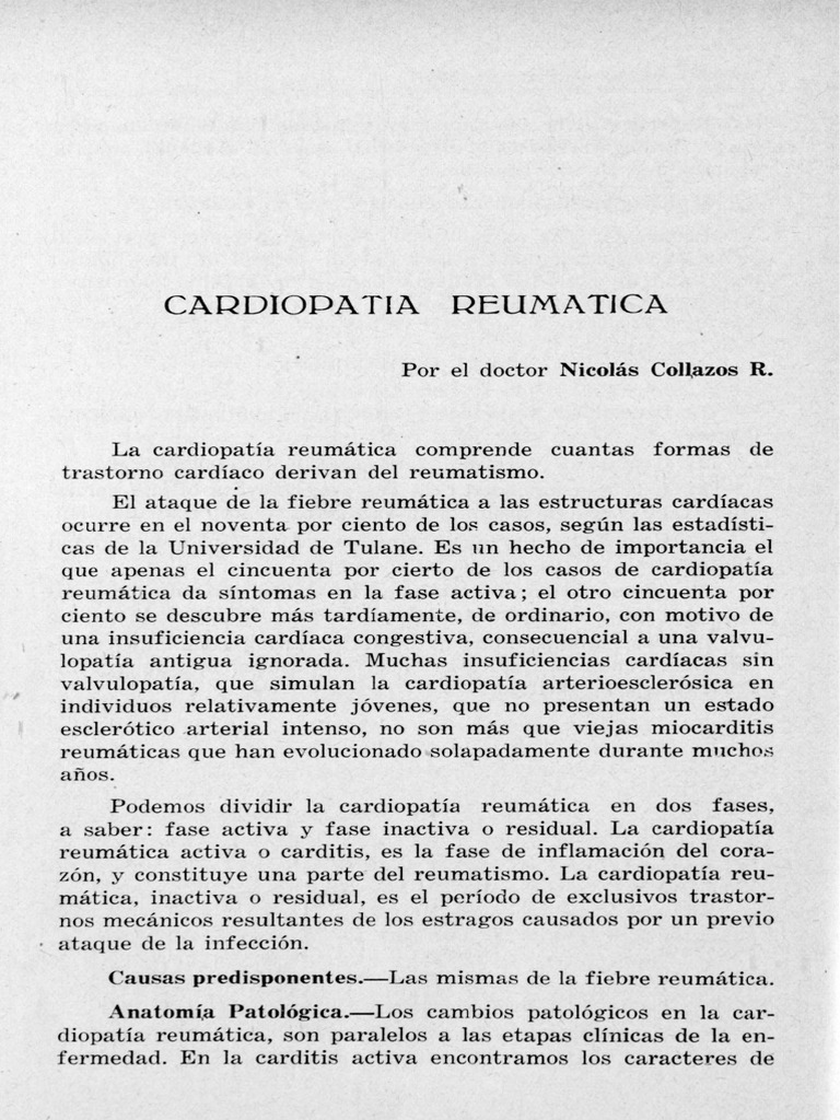 Cardiopatía Reumática: Causas y Síntomas | PDF | Diagnostico medico ...