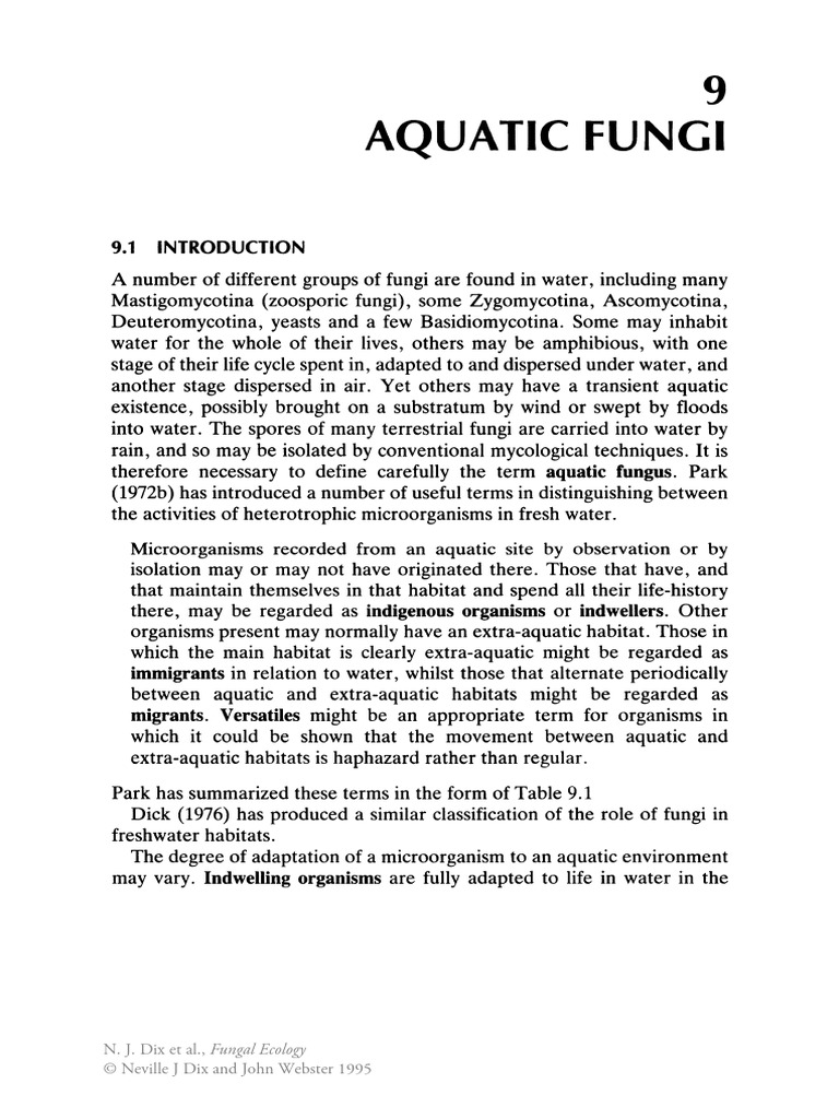 Ecology of Aquatic Fungi Overview | PDF | Fungus | Ph