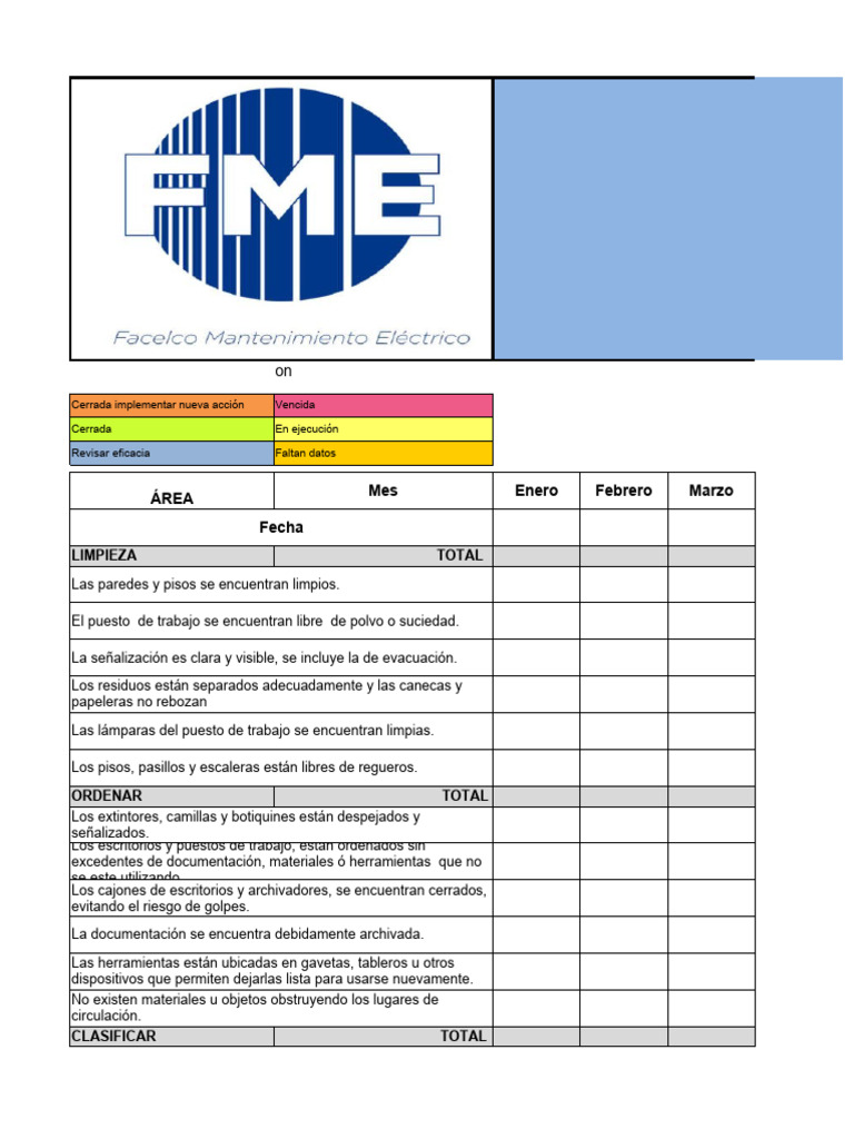 Control de Inspeccion de Orden y Aseo Ver 1 | PDF Control de Inspeccion de Orden y Aseo Ver 1 | PDF