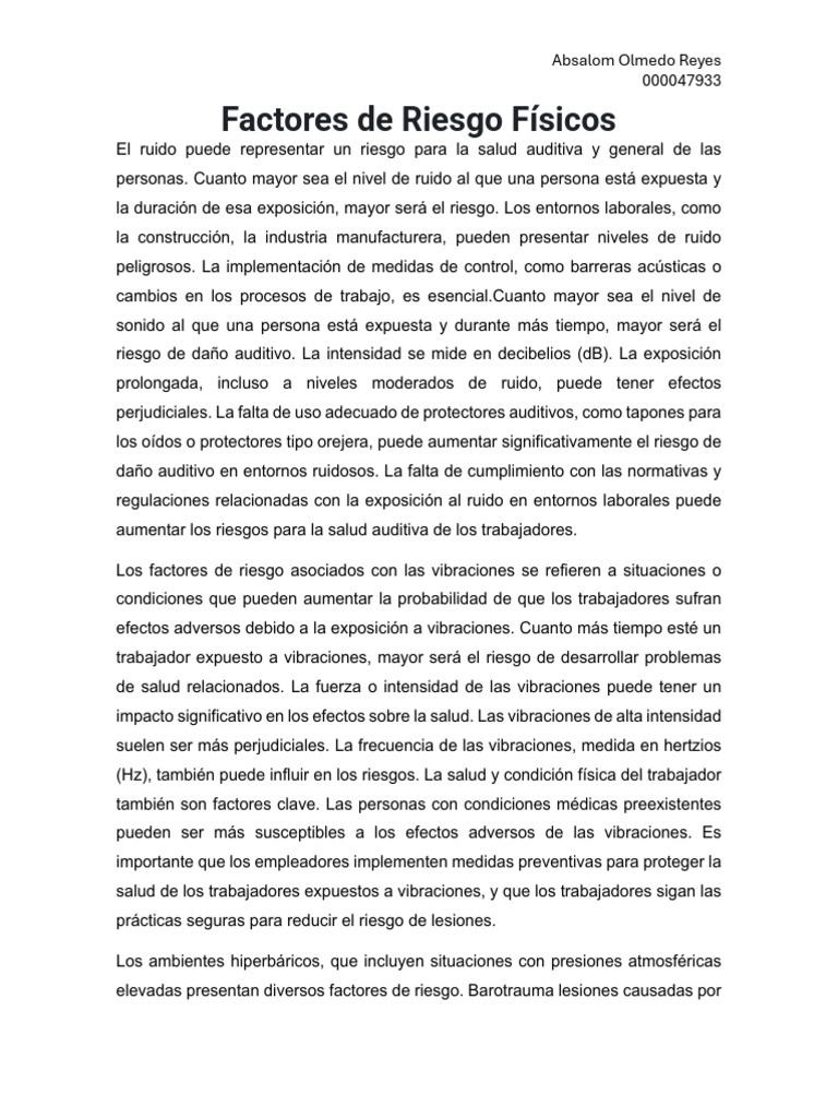 Factores de Riesgo Físicos | PDF | ruido | Encendiendo
