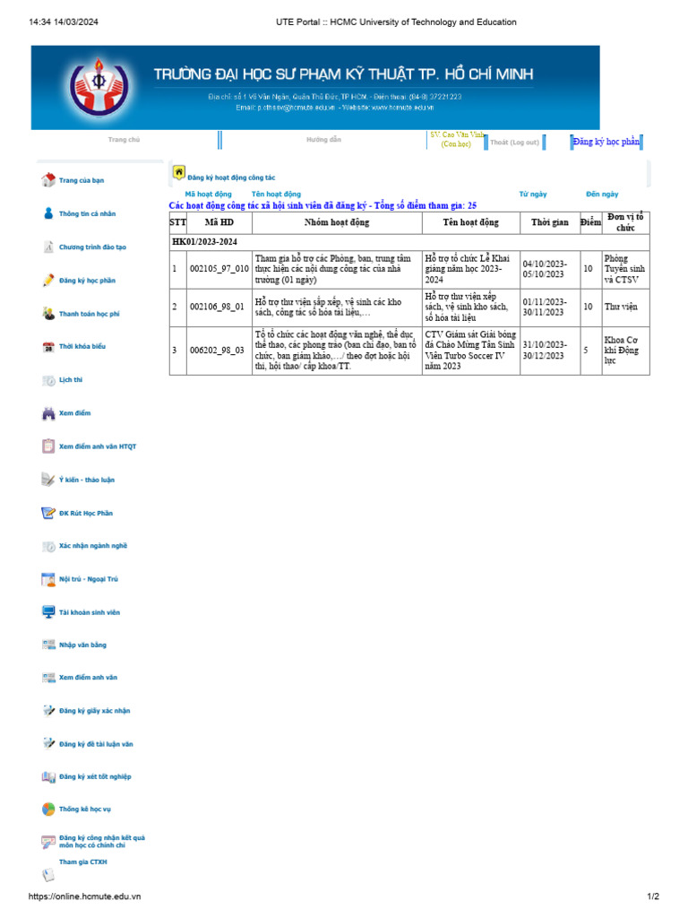 UTE Portal - HCMC University of Technology and Education | PDF
