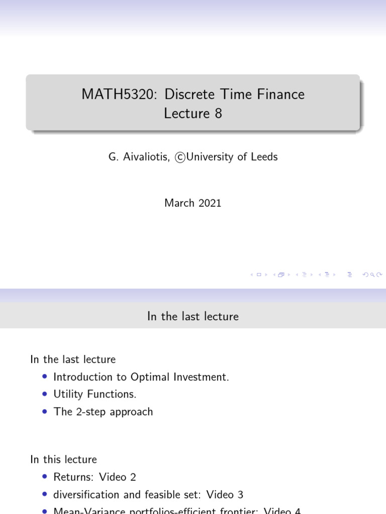 Lecture8 2021 | PDF | Applied Mathematics | Financial Accounting