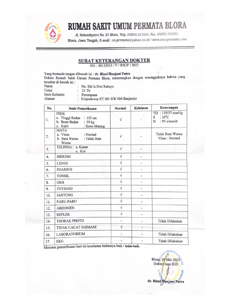Rumah Sakit Umum Permata Blora | PDF